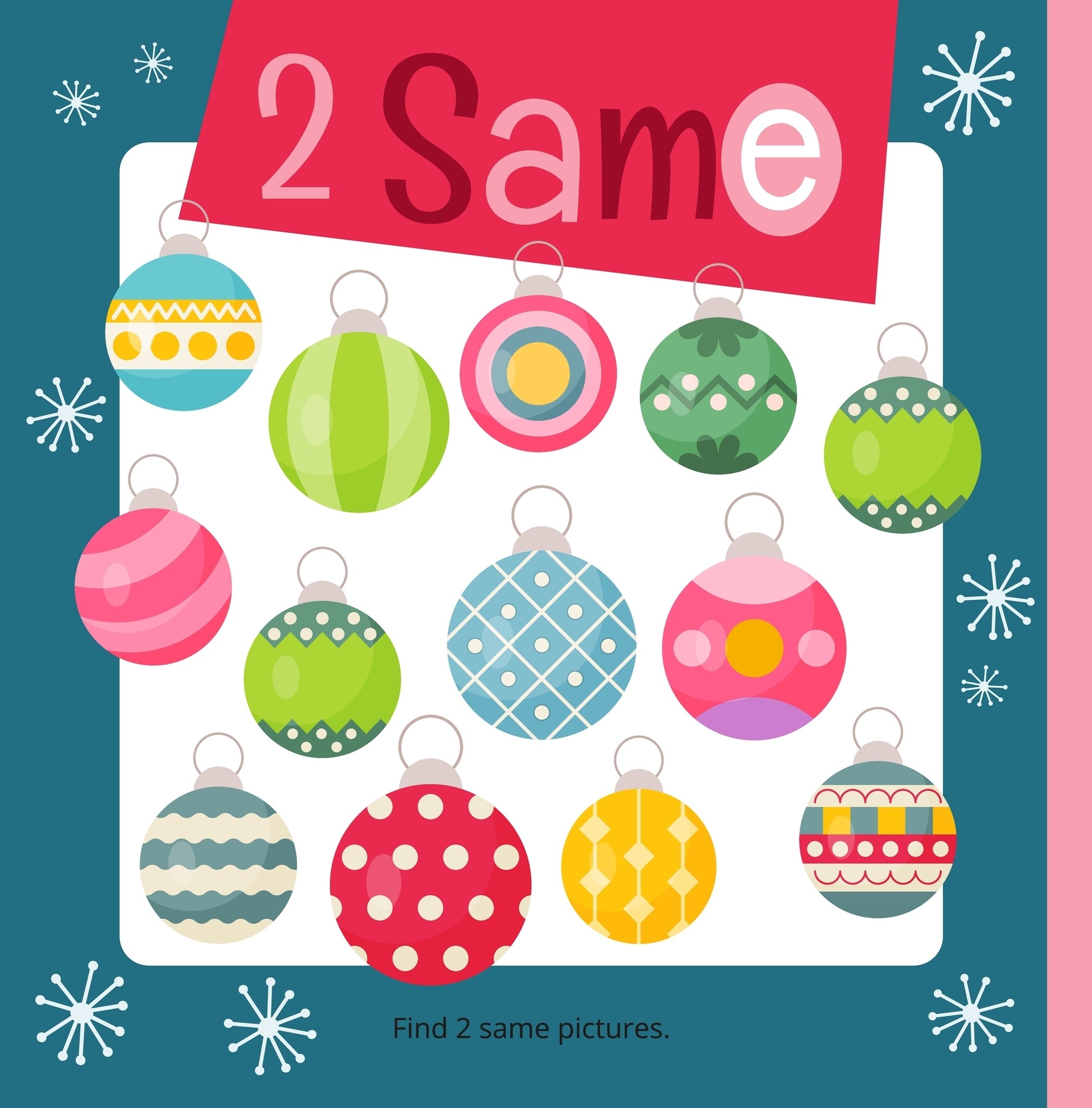 Christmas Activities for Kids: Find 2 of the Same Christmas Balls ...